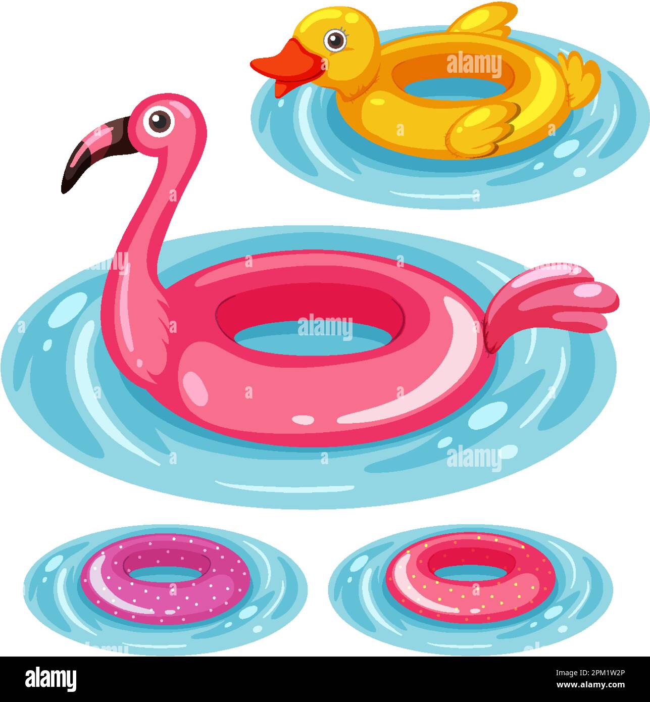 Inflatable Ring In Summer Theme Collection illustration Stock Vector ...