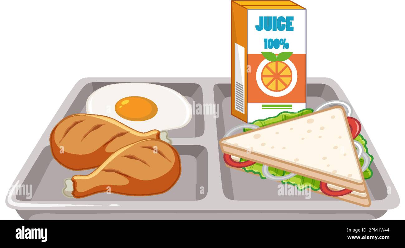 Breakfast Set on Tray Vector illustration Stock Vector Image & Art - Alamy