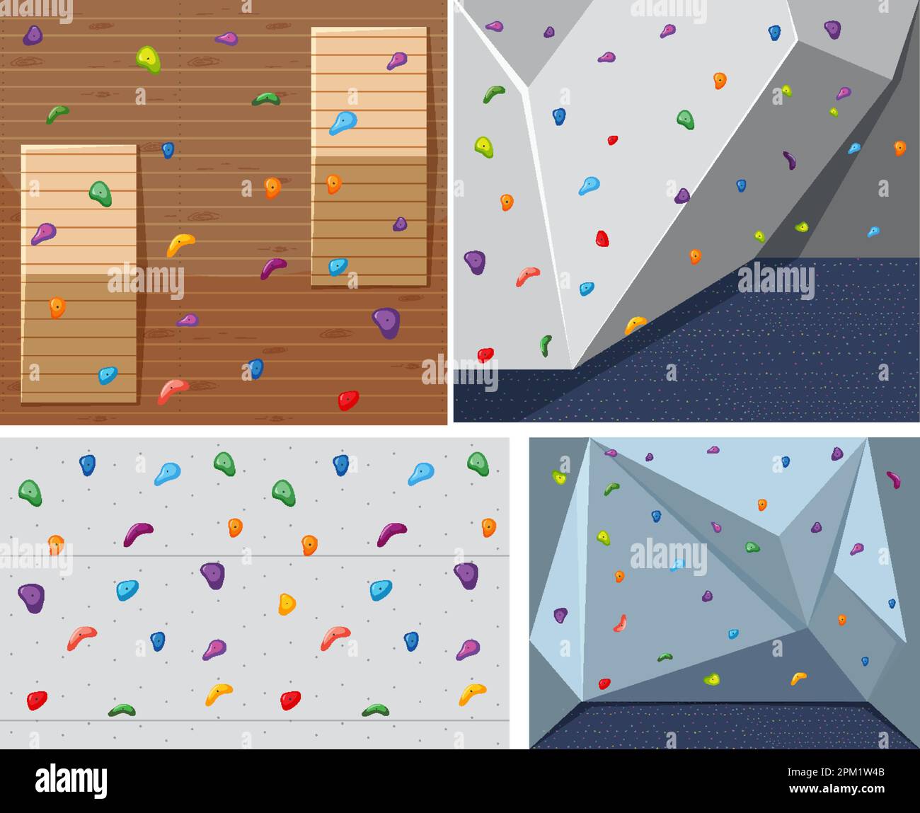 Rock Climbing Wall Vector Set illustration Stock Vector Image & Art - Alamy