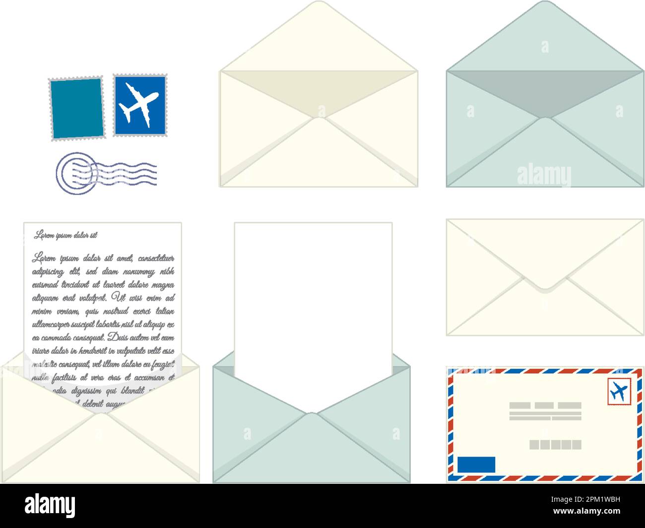 Set of mix letter writing illustration Stock Vector Image & Art - Alamy