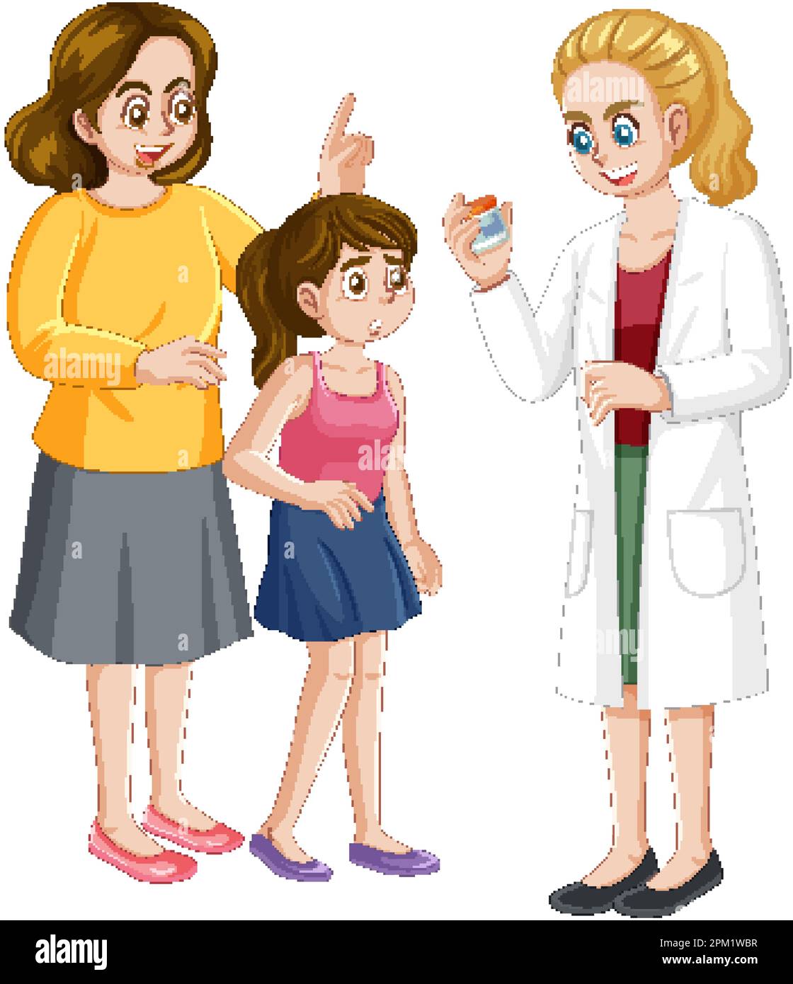 Mother and daughter visiting a doctor illustration Stock Vector Image ...