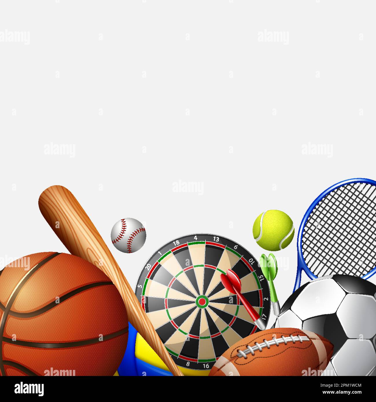 Sports Objects Collection in Vector illustration Stock Vector Image ...