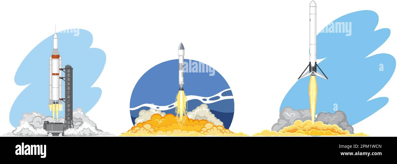 Rocket Launching into Space Concept illustration Stock Vector Image & Art - Alamy