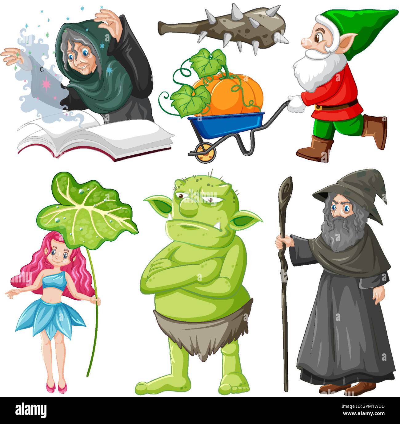 Fairy Cartoon Character Vector Set illustration Stock Vector Image ...