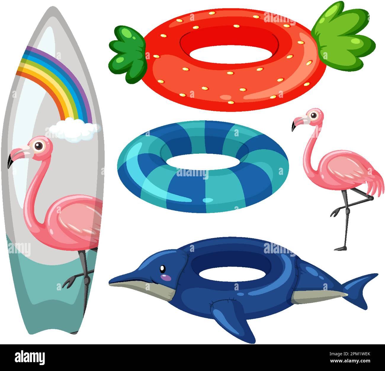 Inflatable Ring In Summer Theme Collection illustration Stock Vector ...