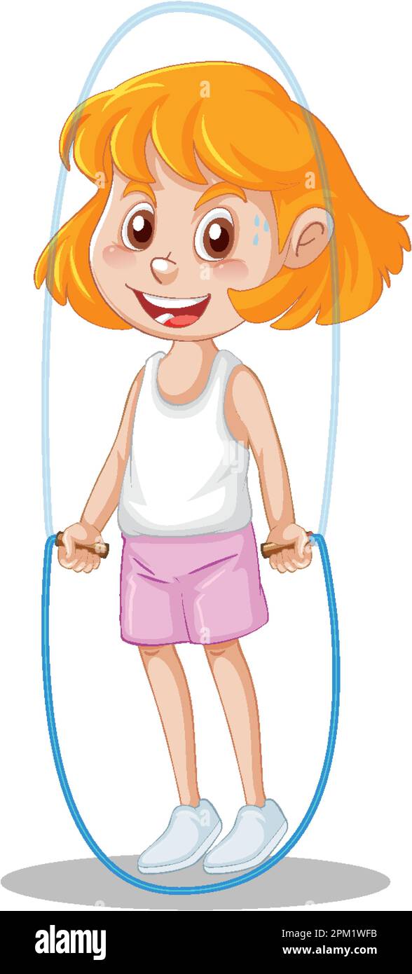 A girl jumping rope vector illustration Stock Vector Image & Art - Alamy