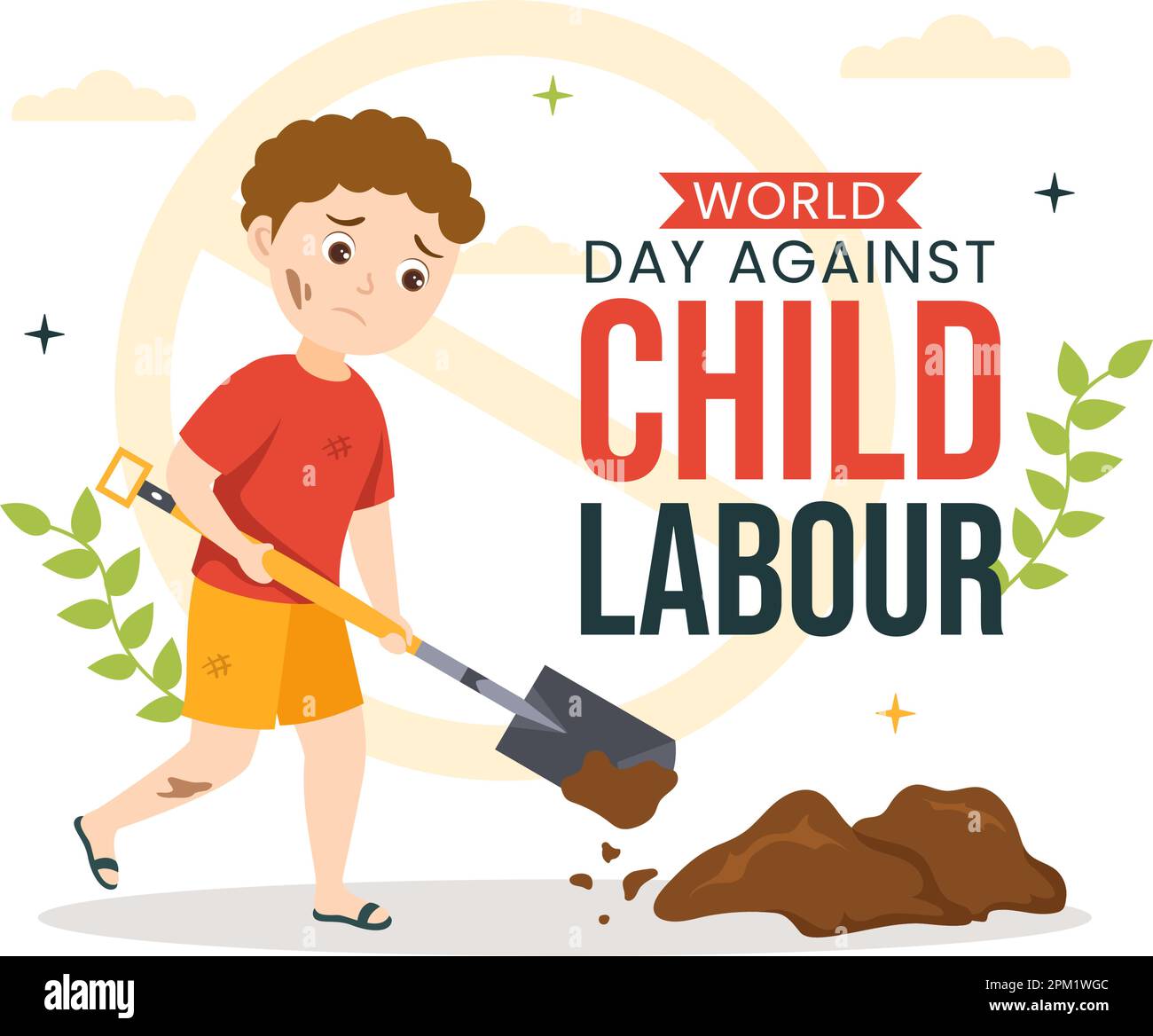 World Day Against Child Labour Illustration with Children Working for ...