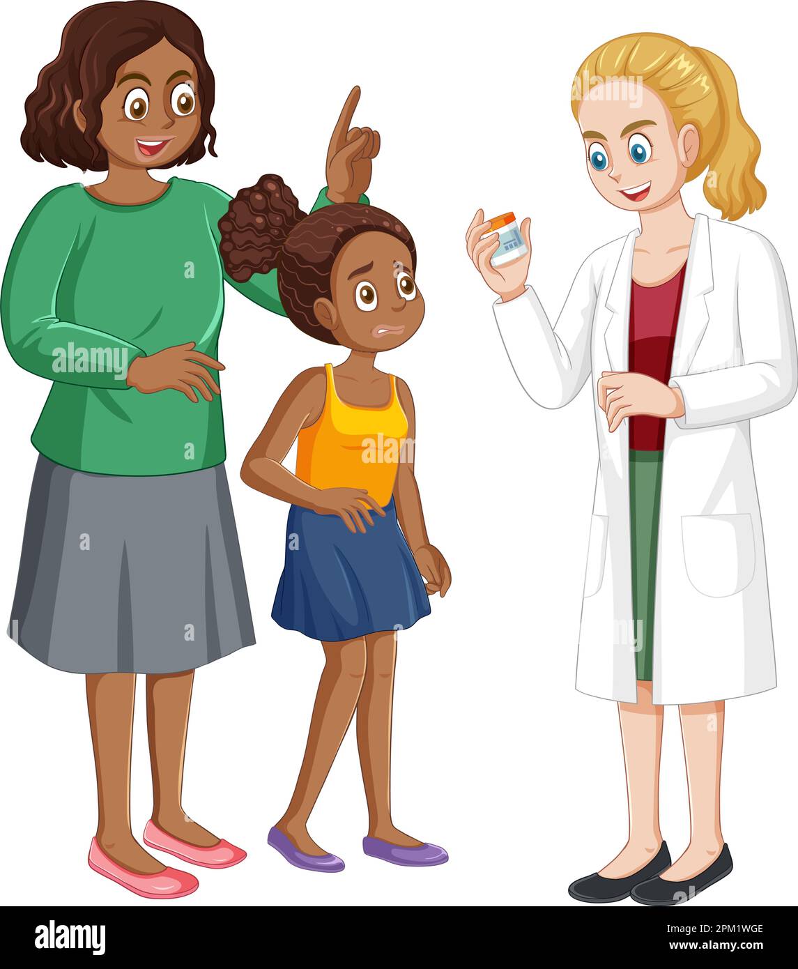 Mother and daughter visiting a doctor illustration Stock Vector Image ...