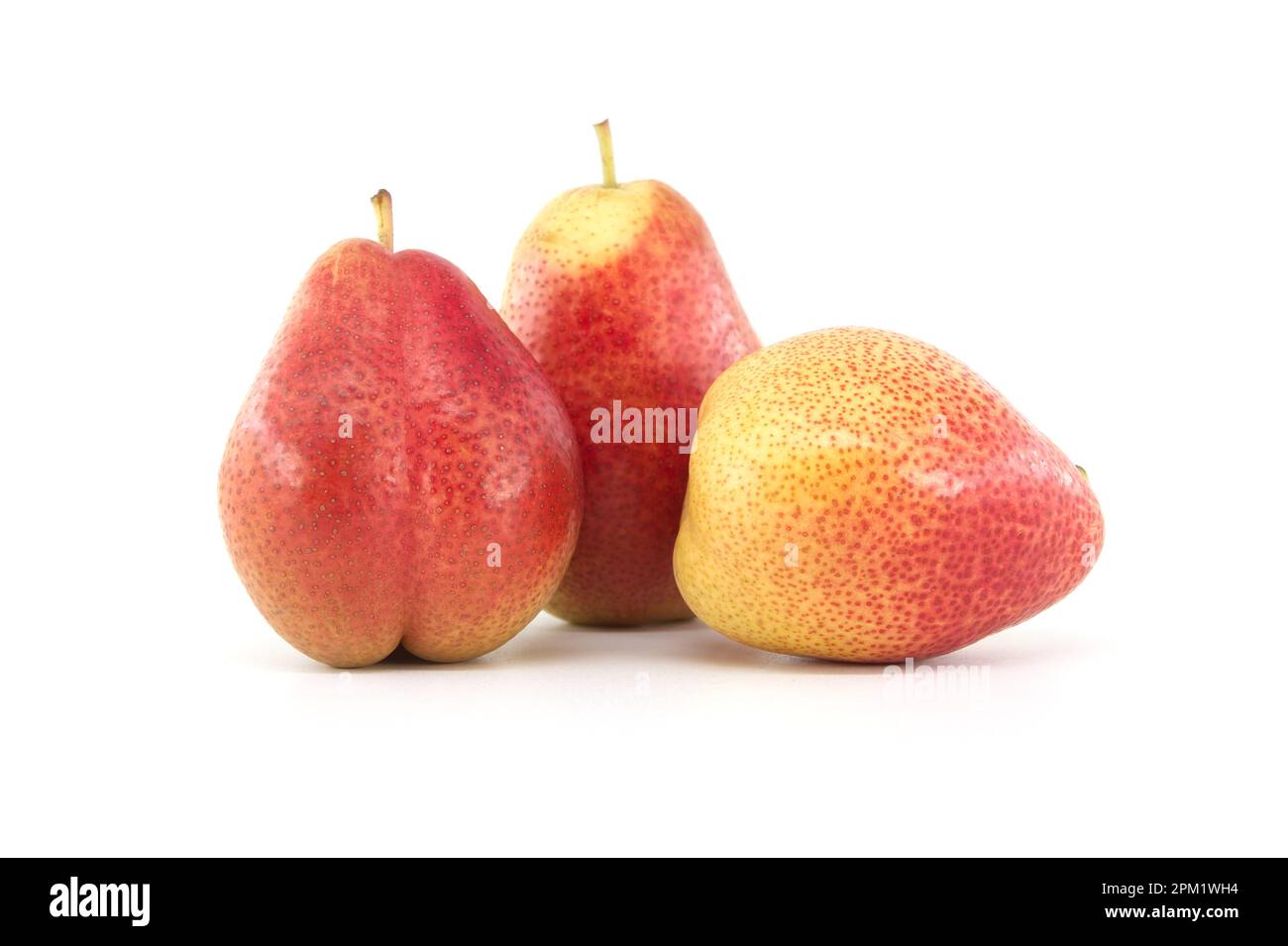 Three fresh ripe pears with stem isolated on white background Stock ...