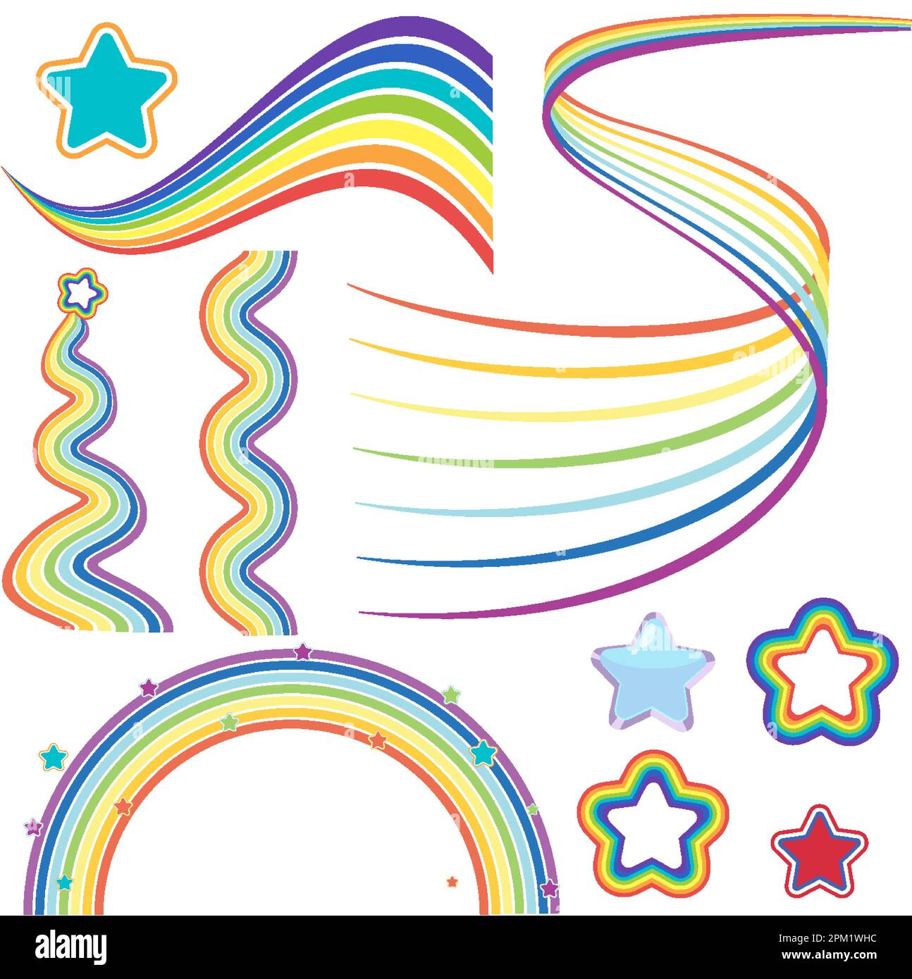 Set of rainbow sign and symbol illustration Stock Vector Image & Art ...