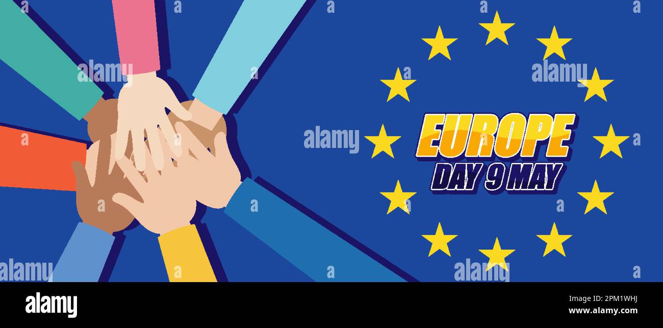 Happy Europe Day Vector Design for Banner or Poster illustration Stock ...
