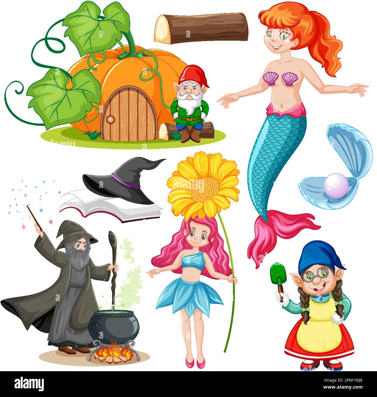 Fairy Cartoon Character Vector Set illustration Stock Vector Image ...