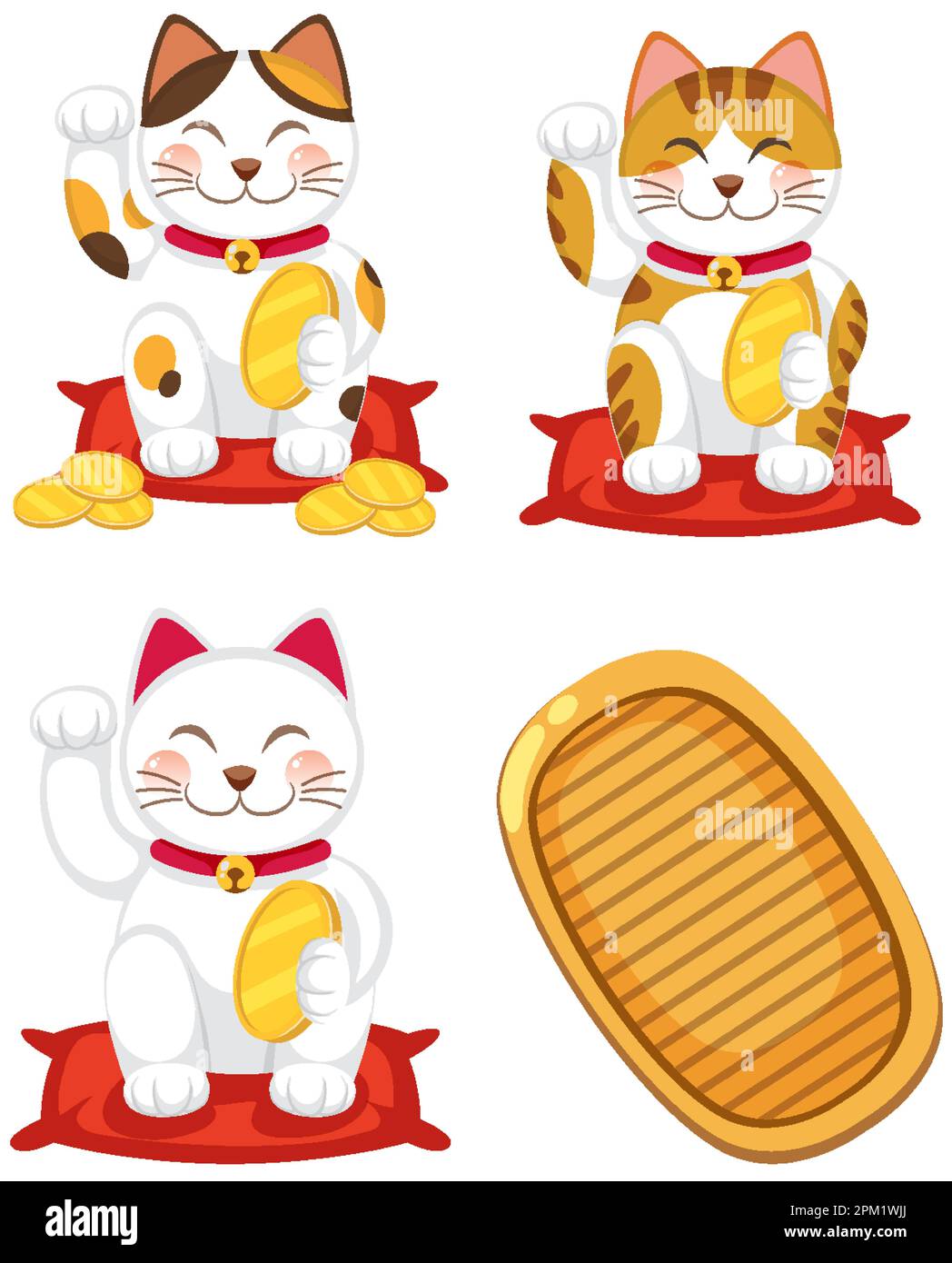 Set of Japan Maneki Neko cat illustration Stock Vector Image & Art - Alamy