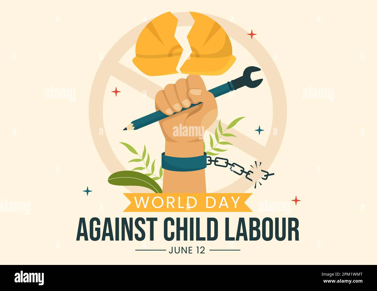 World Day Against Child Labour Illustration with Children Working for ...