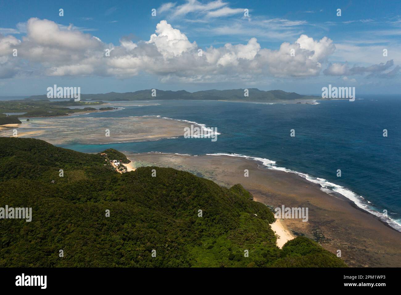 Aerial Seascape with islands and blue ocean. Luzon, Santa Ana, Cagayan ...