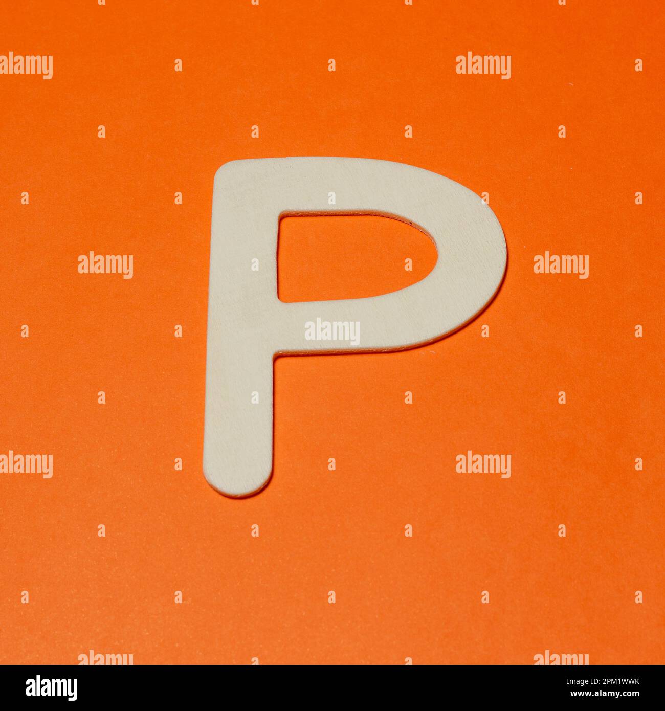 Uppercase letter P - wood texture - Orange background Stock Photo - Alamy