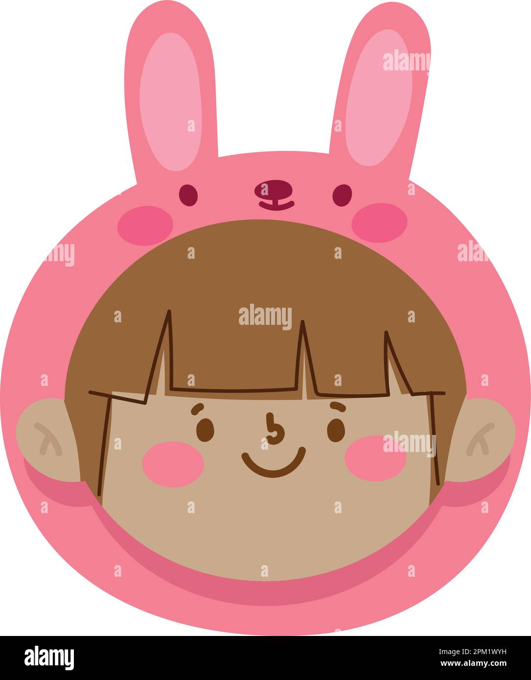 Cute smiling boy and rabbit hat Stock Vector Image & Art - Alamy