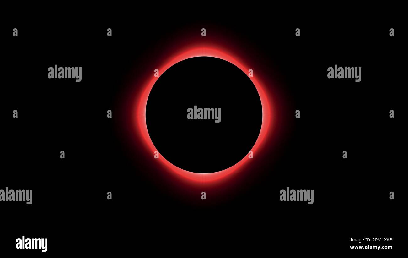 Modern futuristic glowing red neon circle with dark background and ...