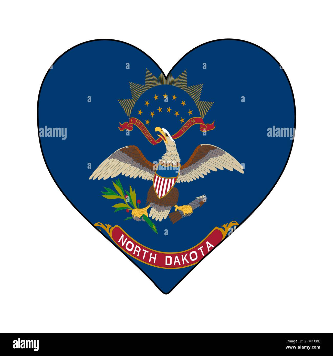 North Dakota Heart Shape Flag. Love North Dakota. Visit North Dakota ...
