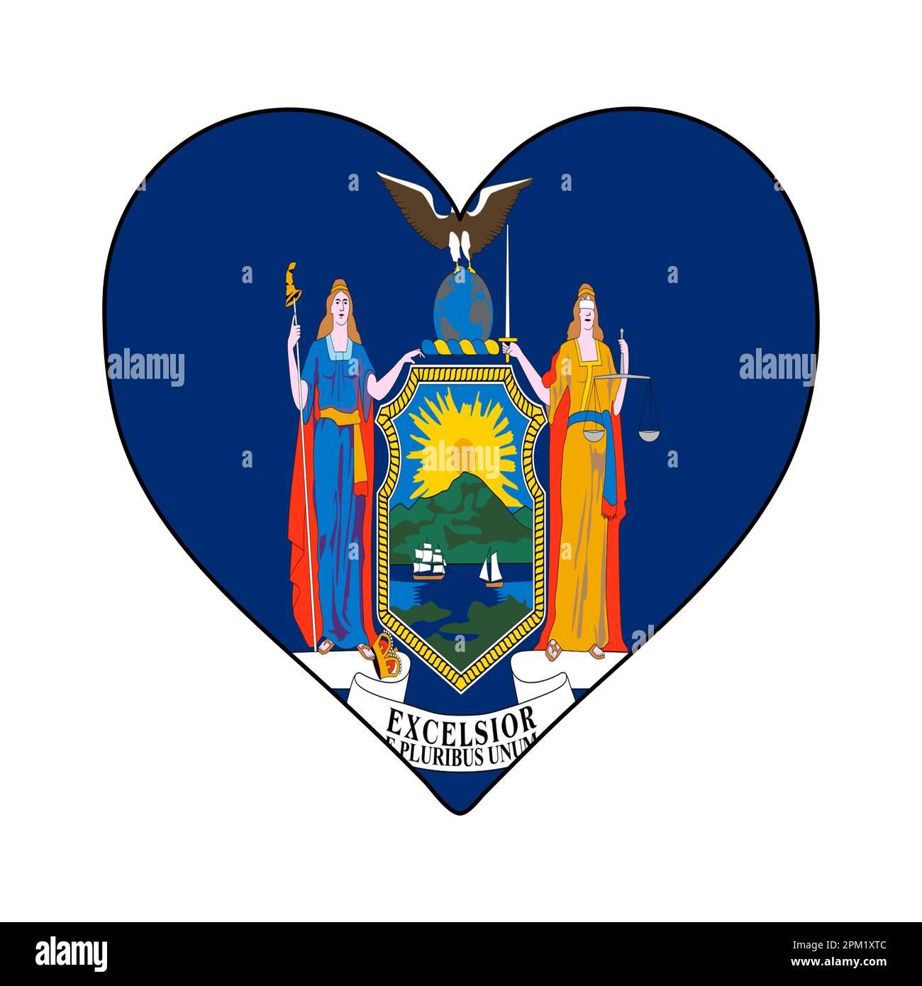 New York Heart Shape Flag. Love New York. Visit New York. Northern ...