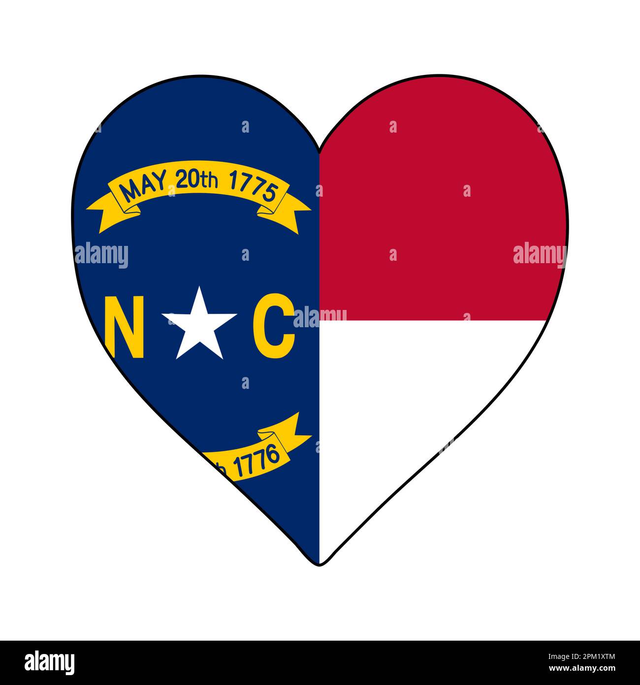 North Carolina Heart Shape Flag. Love North Carolina. Visit North ...