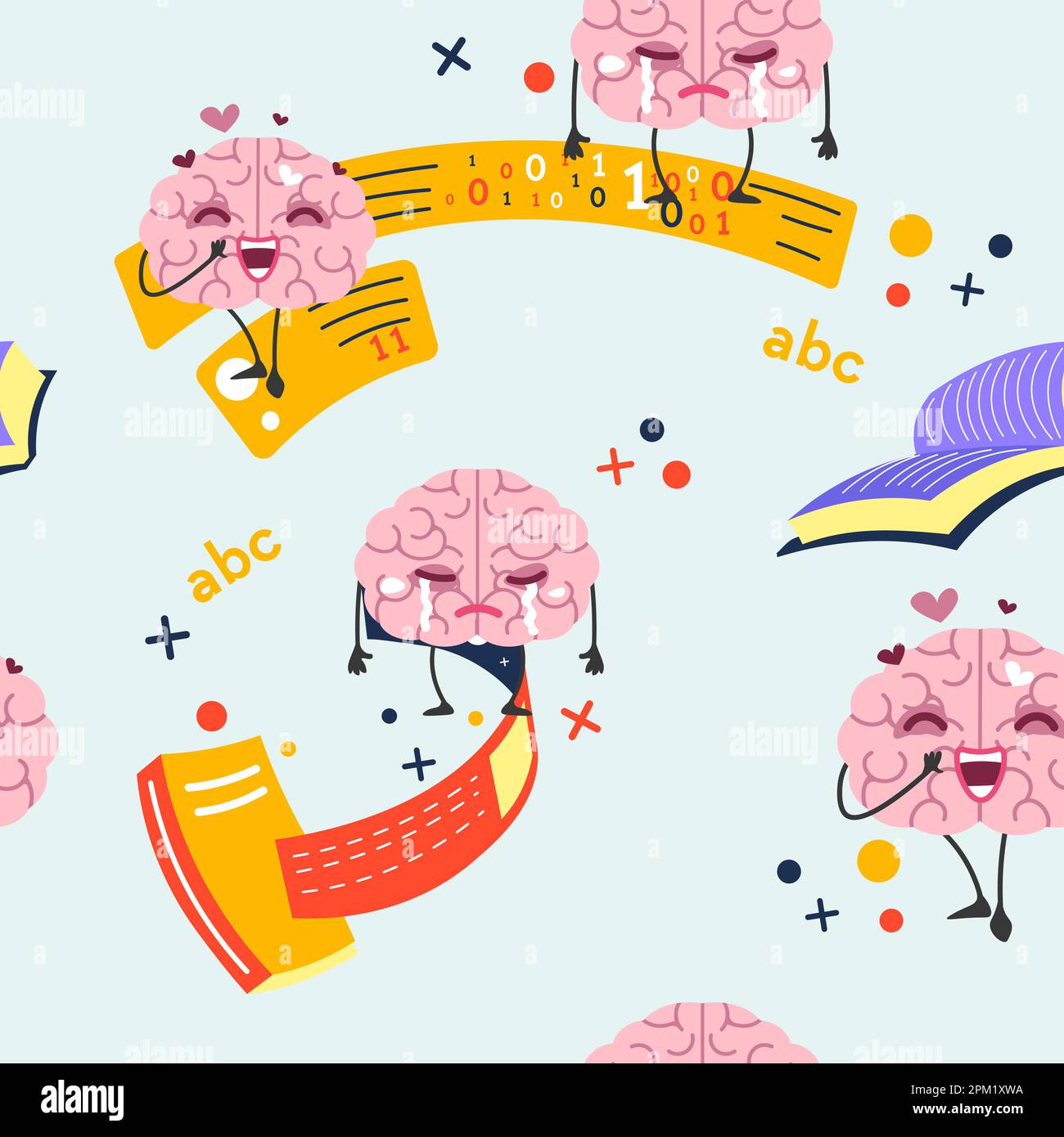 Brain character crying and lovable personages Stock Vector Image & Art ...