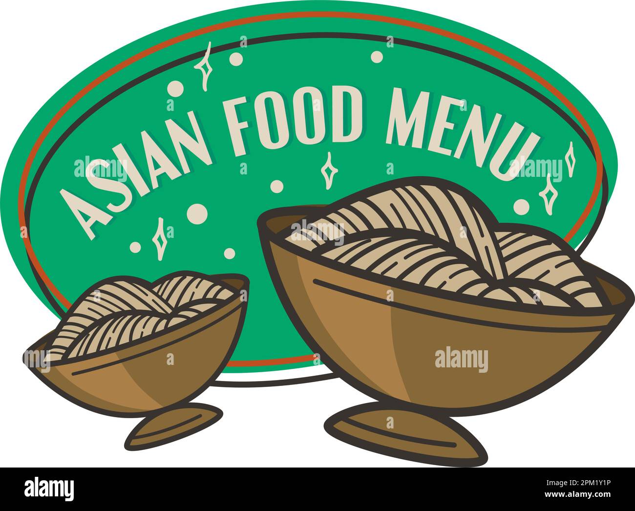 Wok menu plate icon Cut Out Stock Images & Pictures - Alamy