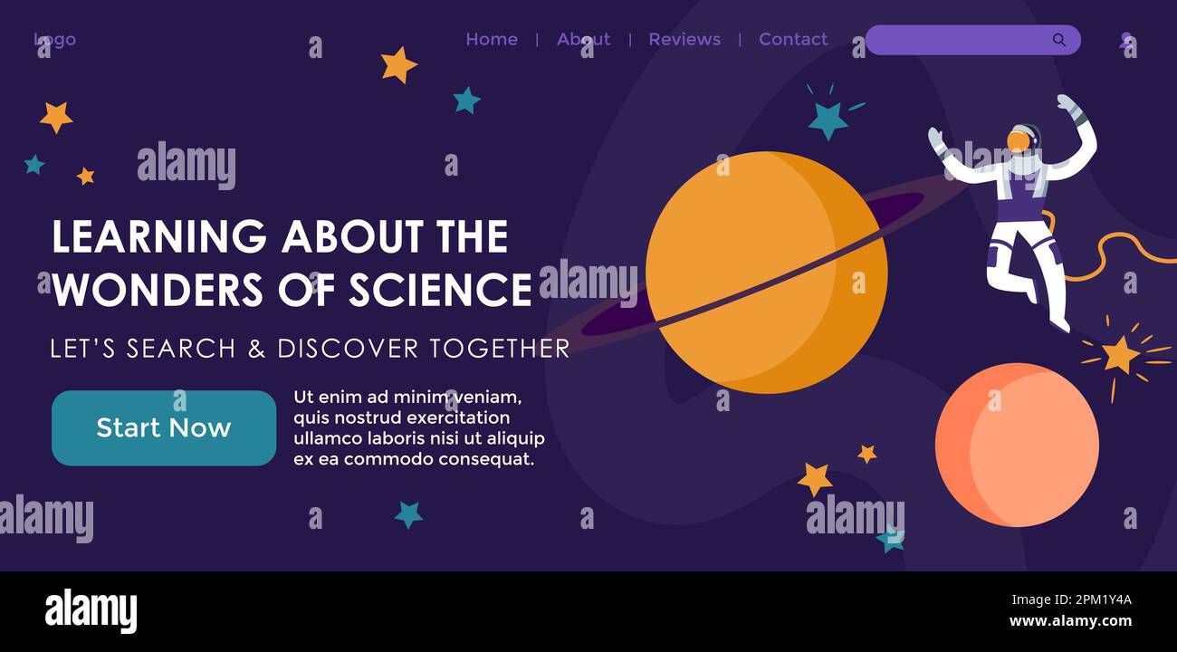 Learning about wonders of science website page Stock Vector Image & Art ...