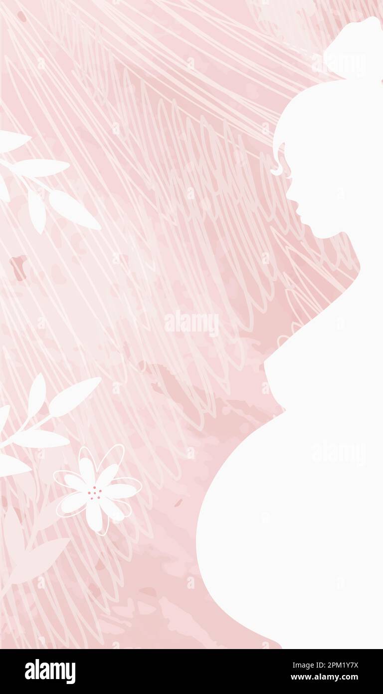 Pregnancy and motherhood card with copy space for text, Modern pink ...