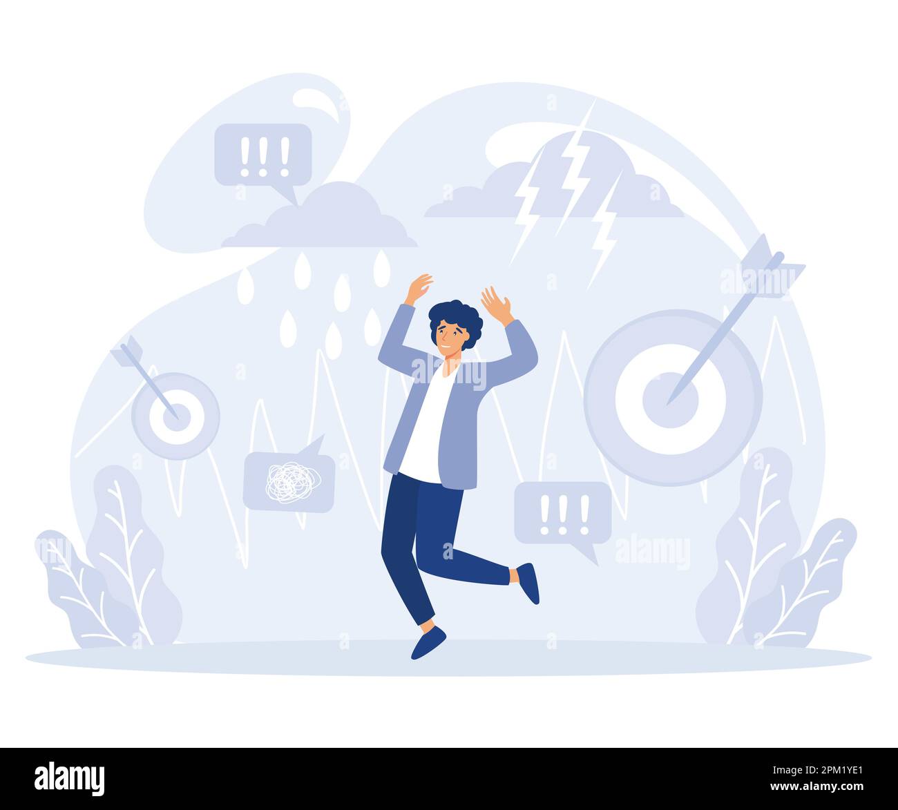 Mental health concept, anxiety, family psychology, children therapy, panic attack, social ...