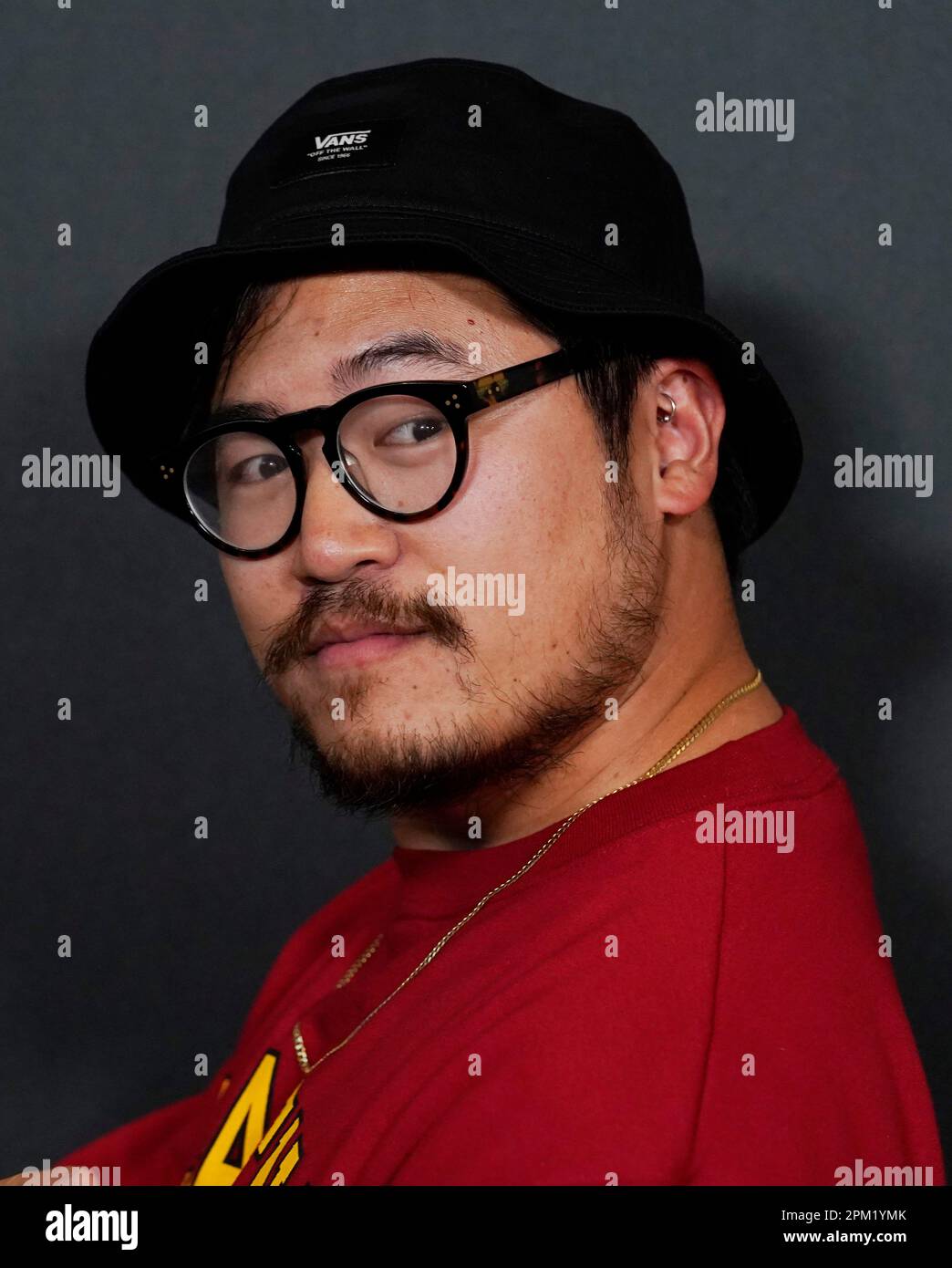 Daniel Kwan poses at the premiere of the film "Beau Is Afraid," Monday ...