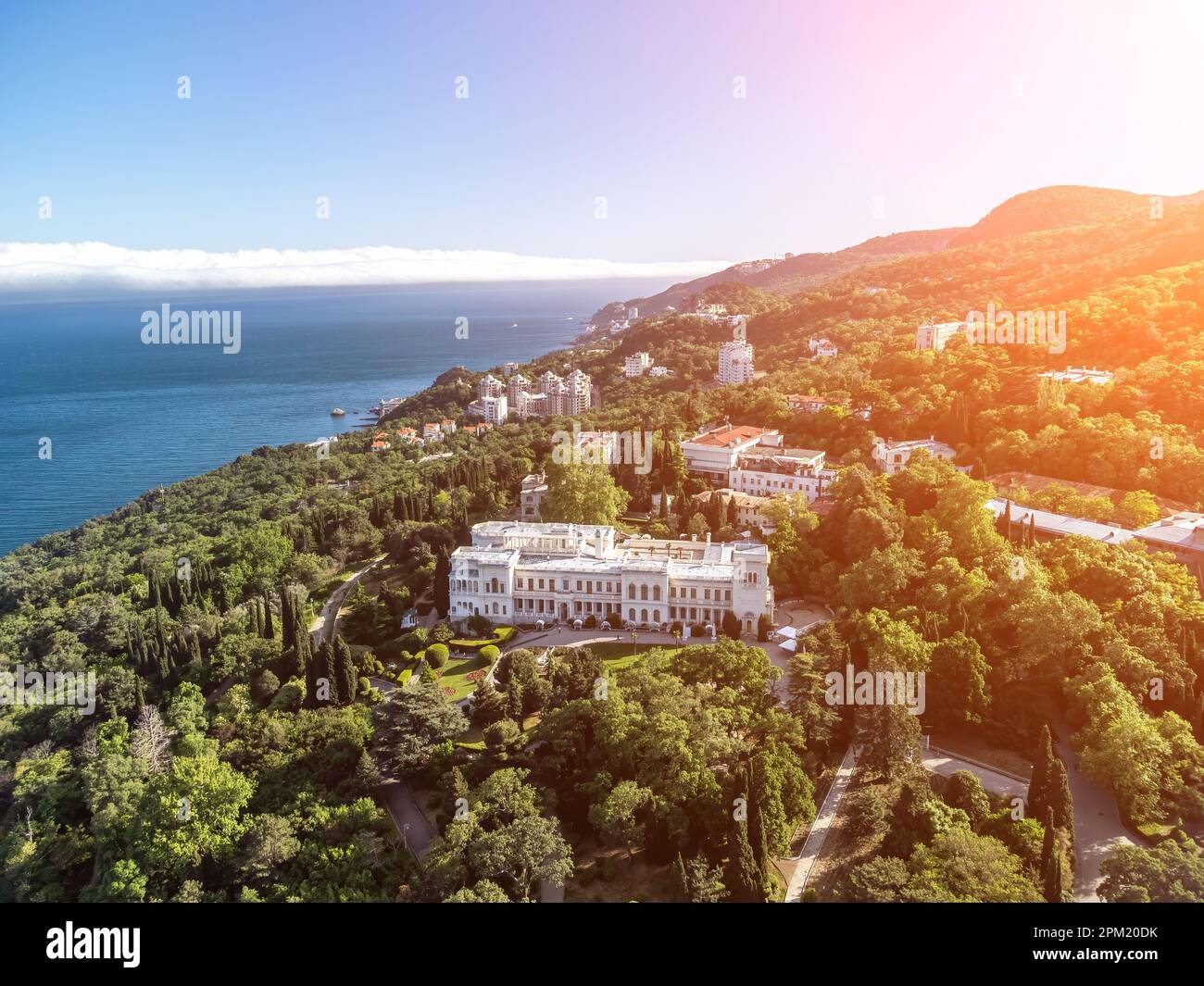 Aerial View of Livadia Palace - located on the shores of the Black Sea ...