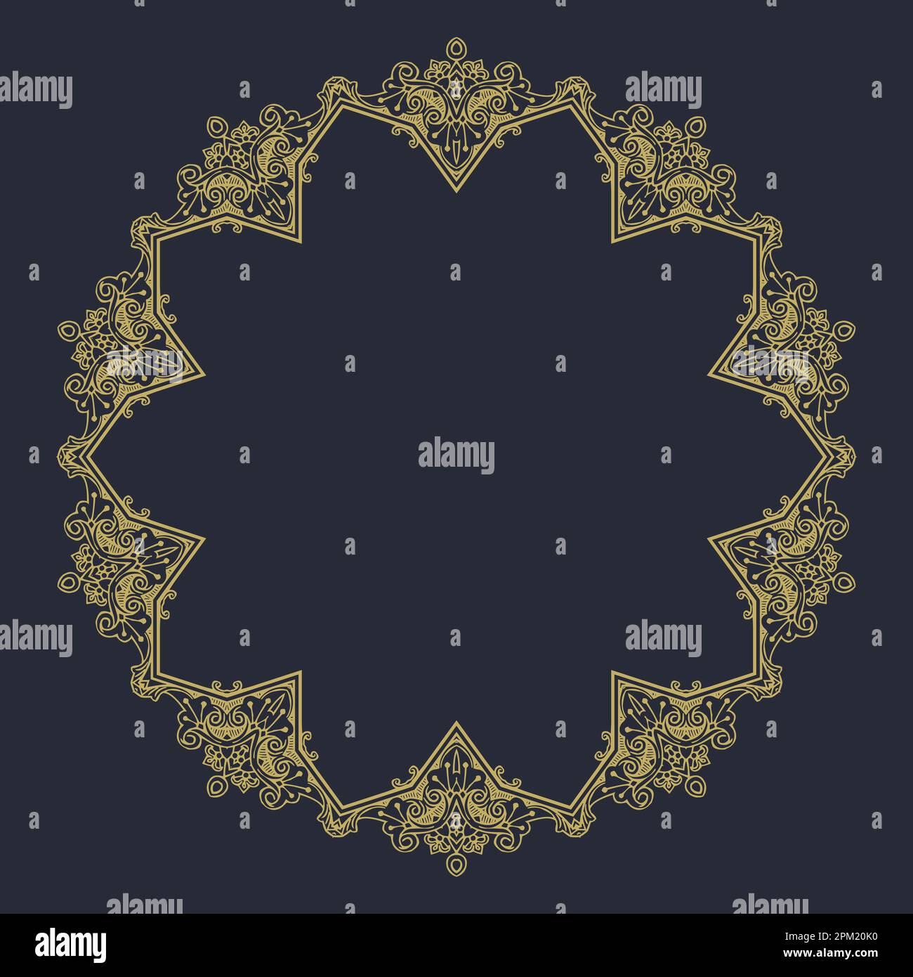 Gold frame with the text boho on a dark background Stock Vector Image ...