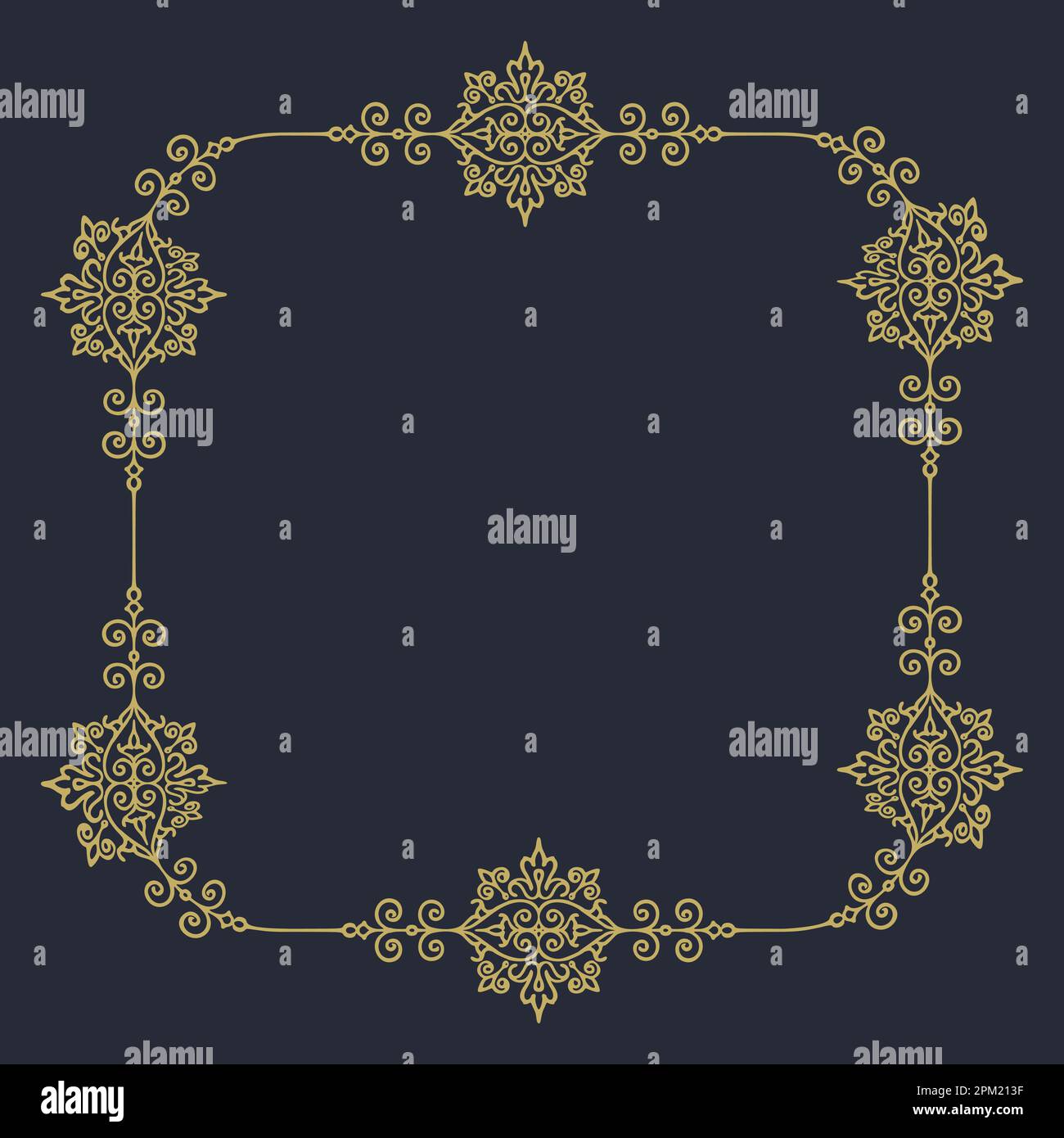 Golden square frame white Stock Vector Images - Alamy