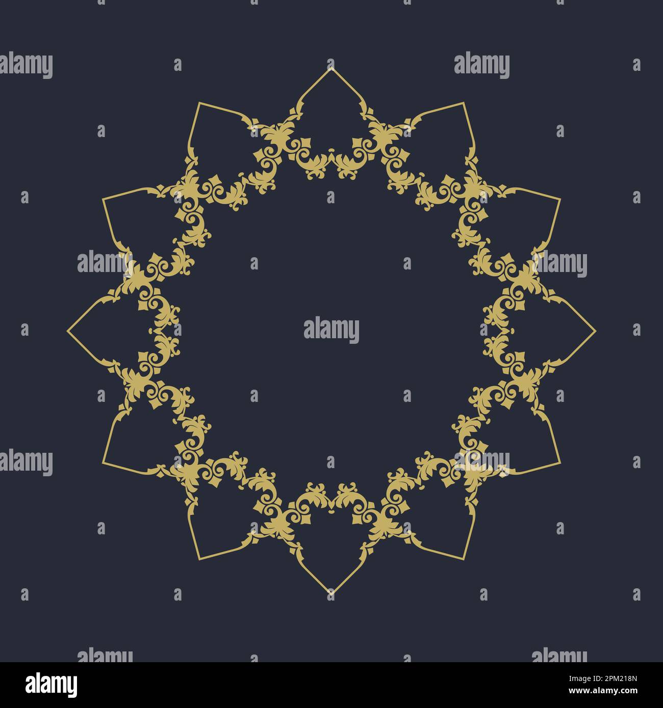 Gold frame flower pattern Stock Vector Images - Alamy