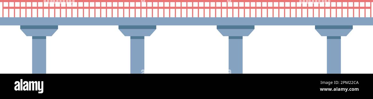 Bridge with pillars, modern city construction Stock Vector Image & Art ...