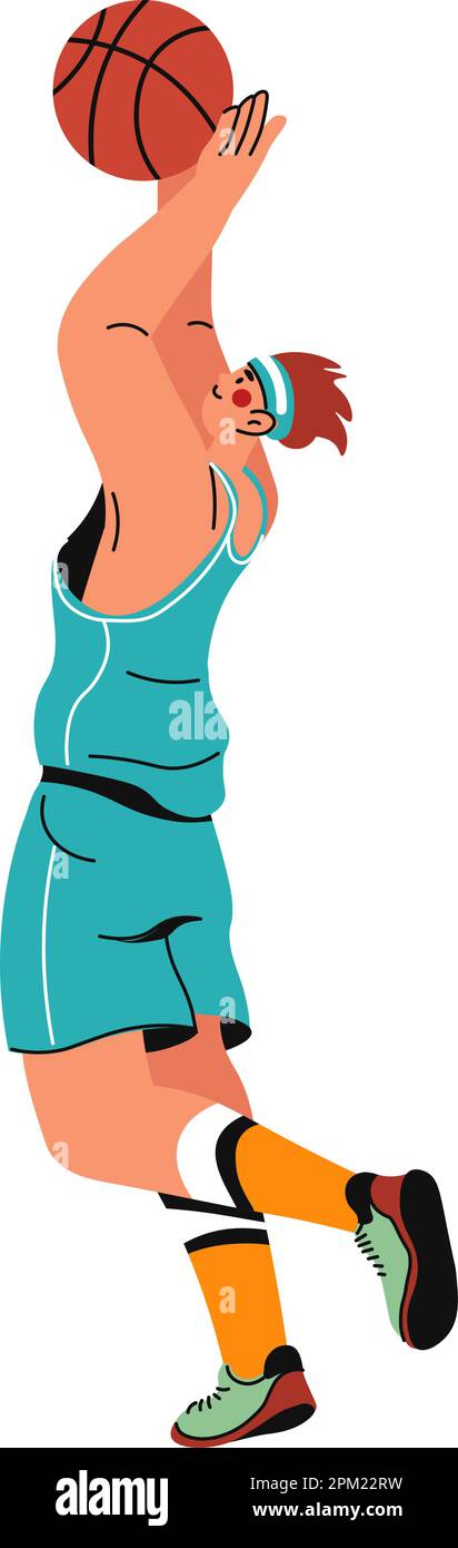 Basketball athlete throwing ball basket Stock Vector Images - Alamy