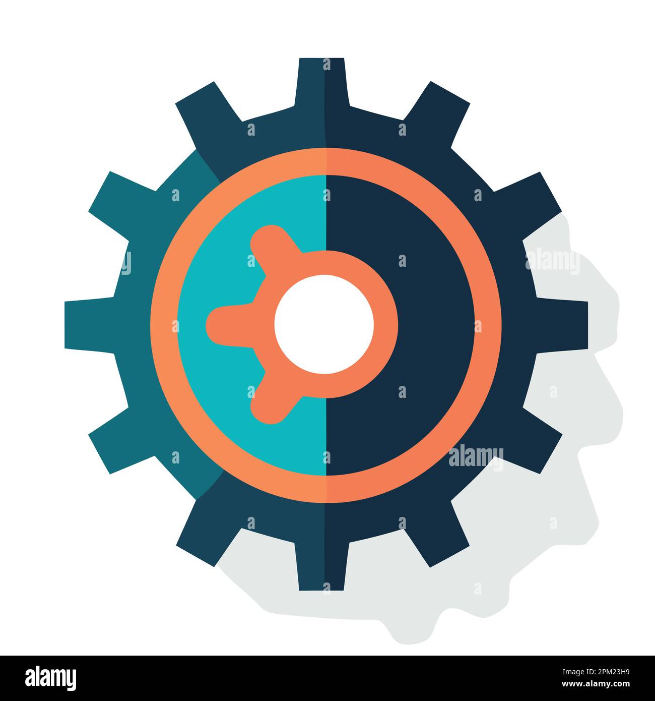object part mechanical gear round minimalistic vector illustration ...