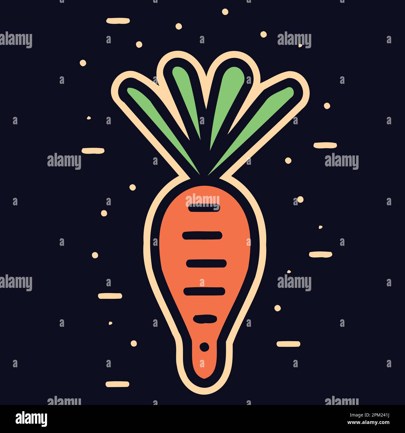 vegetable food a carrot minimalist vector illustration Stock Vector ...