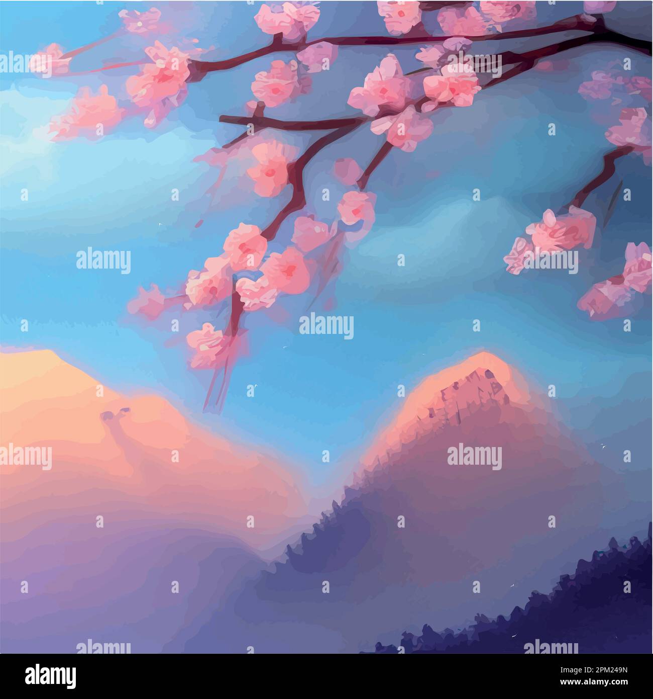 Cherry Blossom Drawing Wallpaper