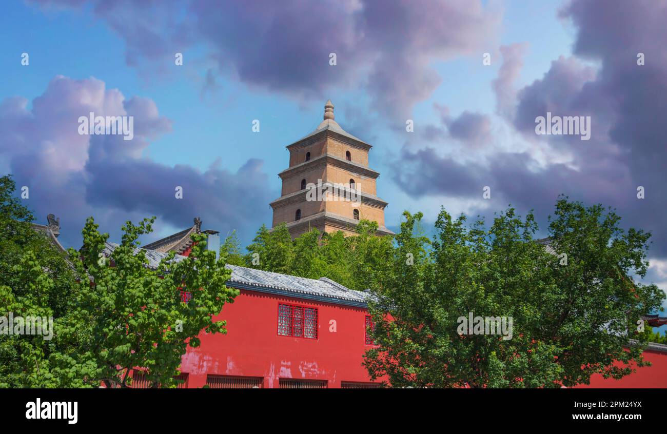 large pagoda of wild geese in Xi'an. The largest monument of Chinese ...
