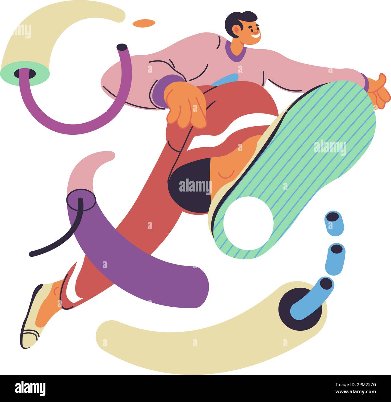 Running or moving teenager personage at street Stock Vector Image & Art ...