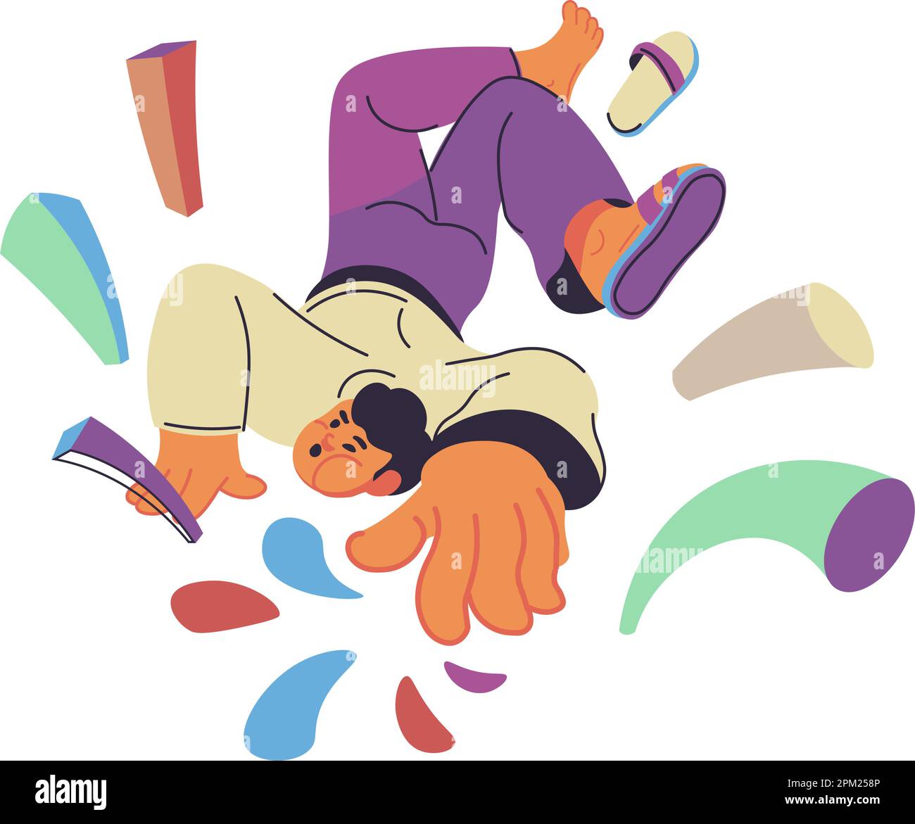Falling down, personage stepping over, vector Stock Vector Image & Art ...