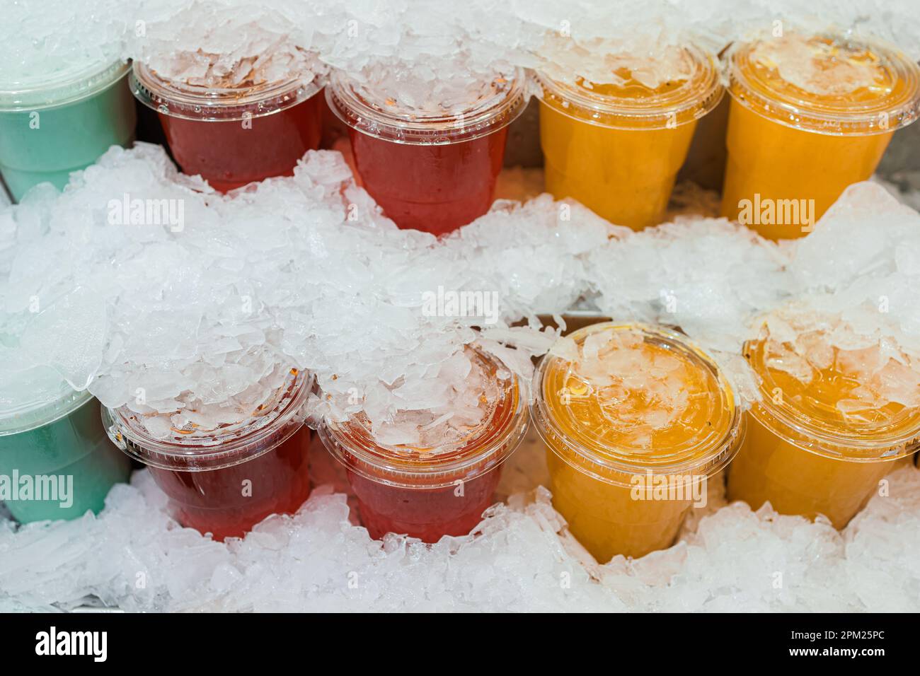 Iced Fruit Smoothies in the flavors of Banana, Grapefruit, Orange, Kiwi ...