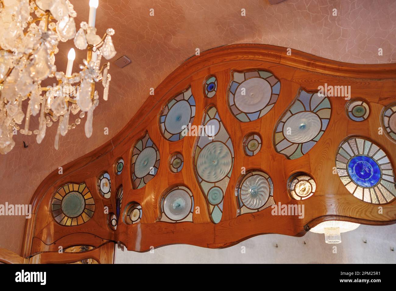 Interior of Famous Casa Batllo in Barcelona - Detail of the Ornate Door ...