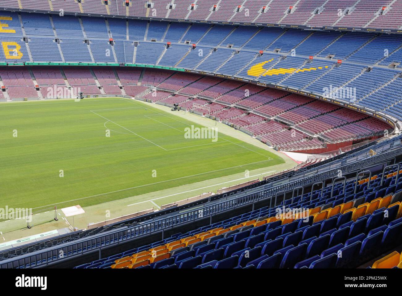 View from the highest Seats of the F.C. Barcelona Soccer Stadium, Camp ...