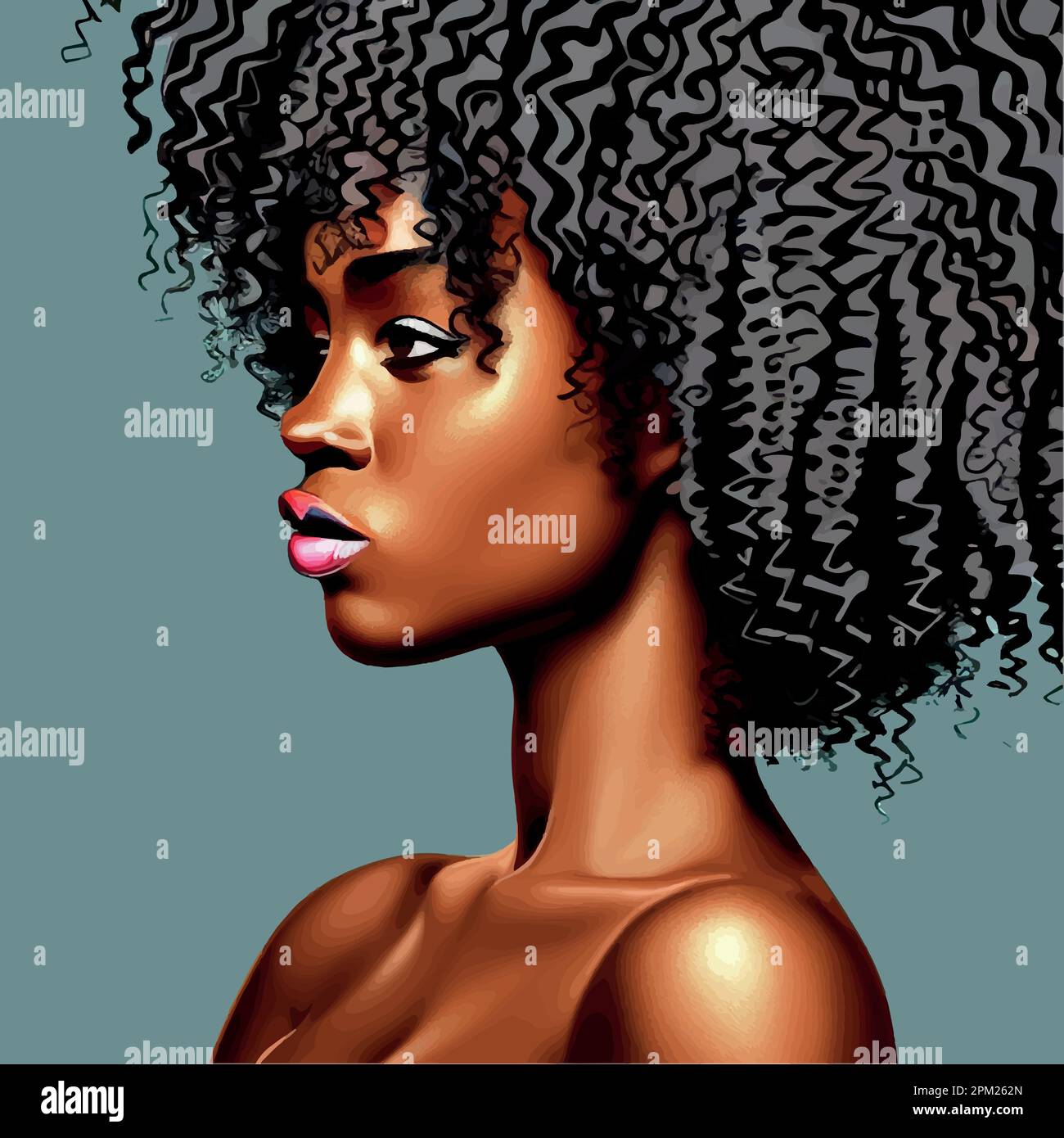 Natural Curly Hair Drawing