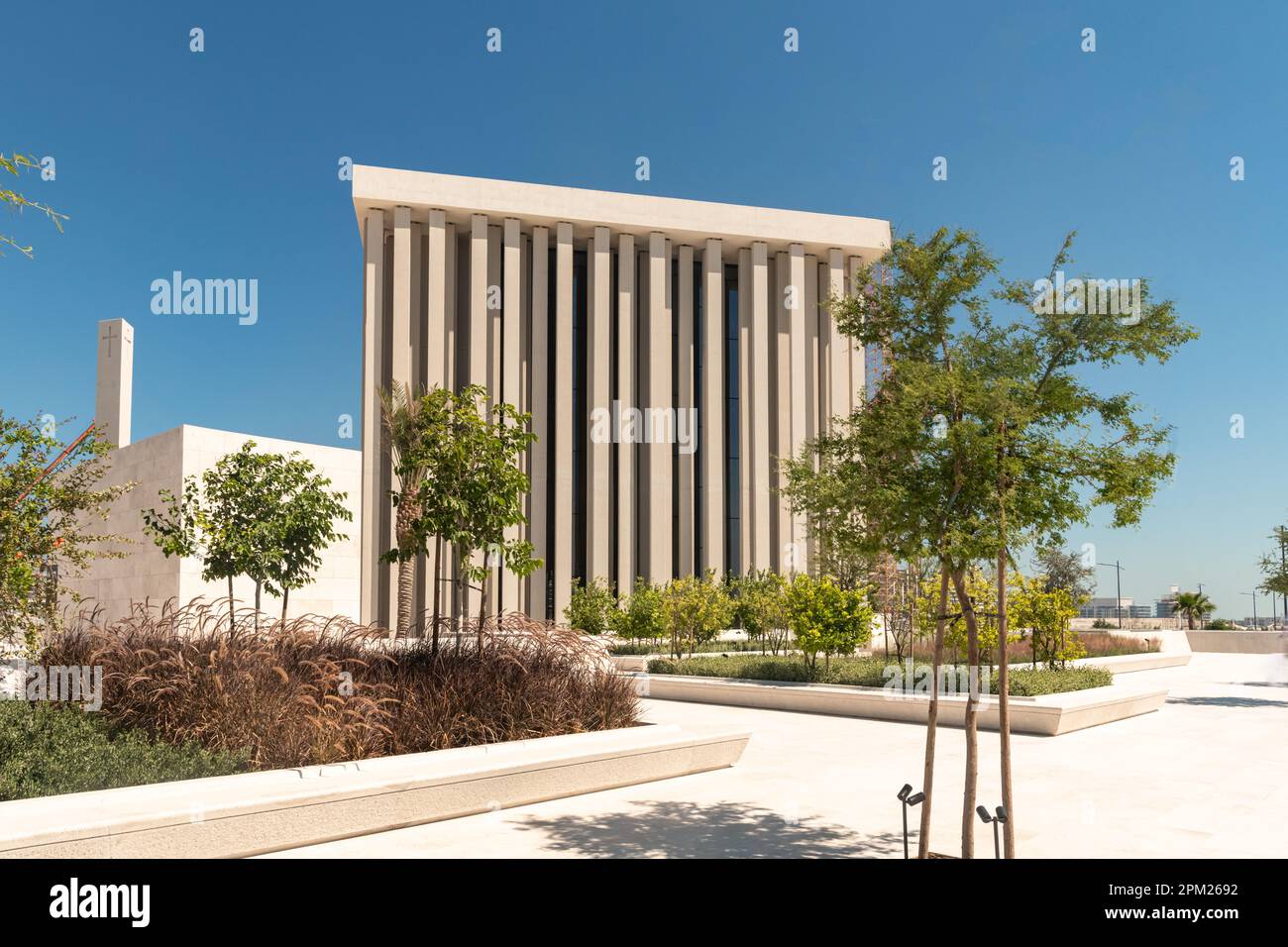 His Holiness Francis Church at the The Abrahamic Family House, encompassing a mosque, a church ...