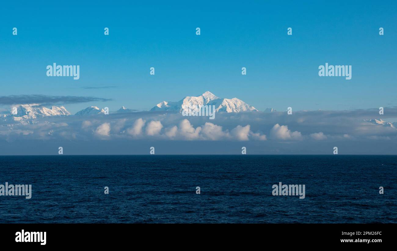 beautiful natural mountainscape with sea horizon. scenery and peaceful ...