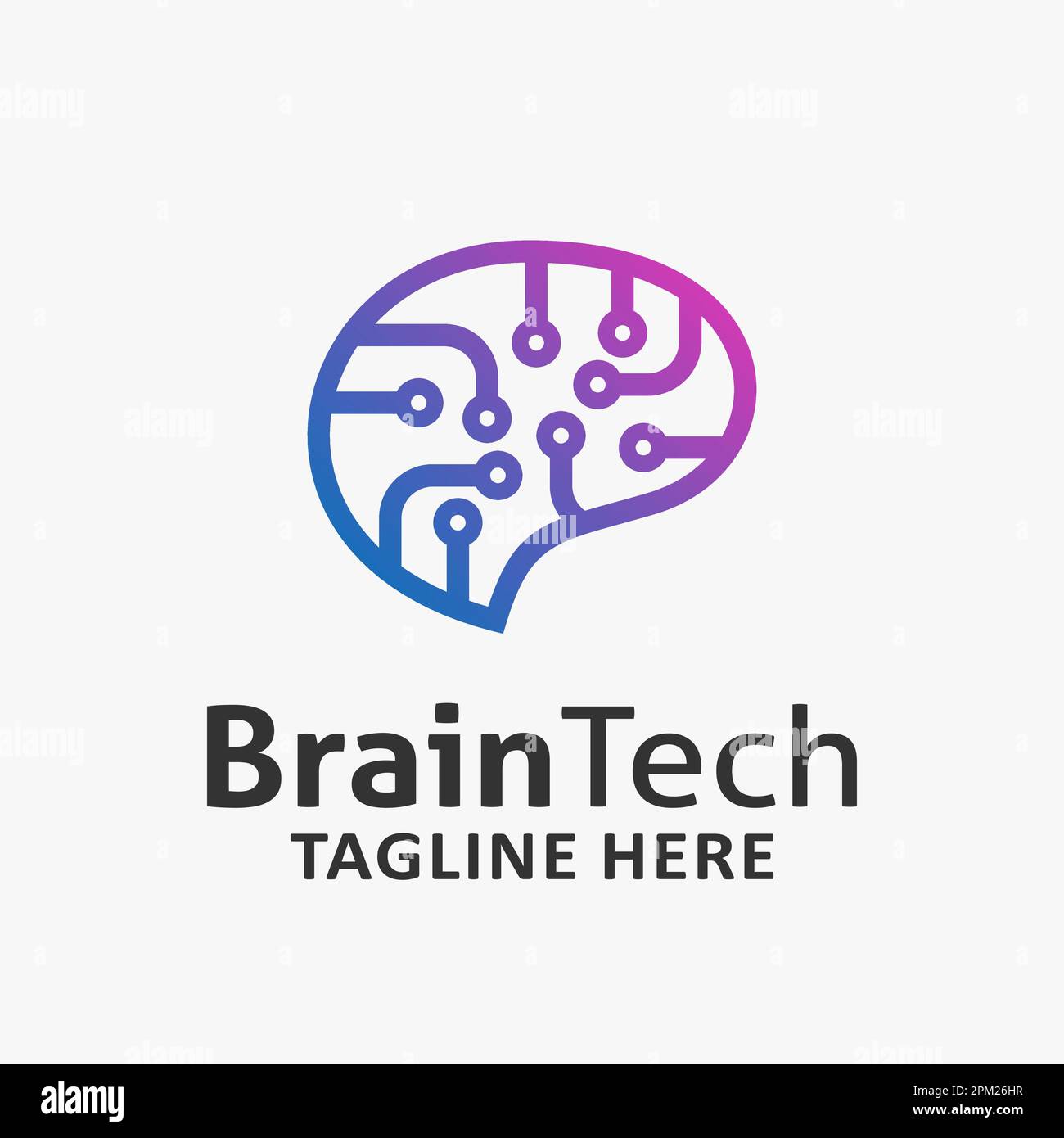 Brain tech logo design Stock Vector Image & Art - Alamy